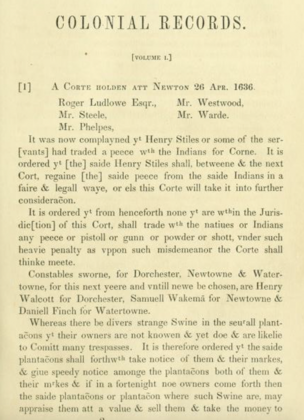Colonial Records 1636 – 1637 – Venture Smith’s Colonial CT
