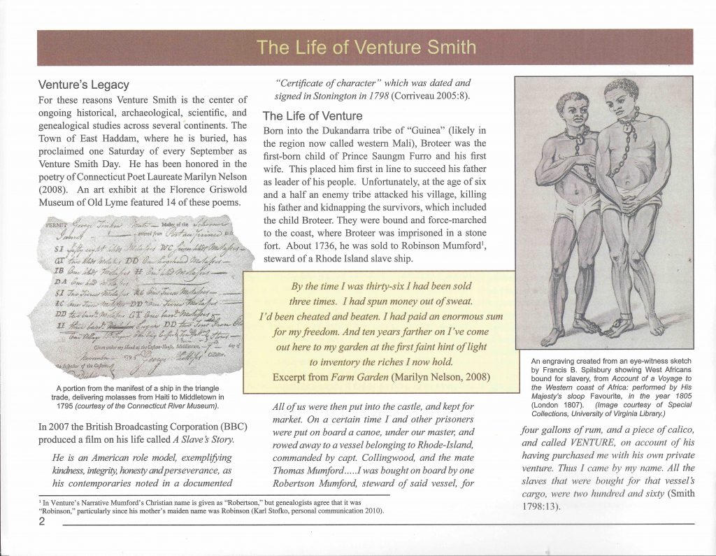 VS Homestead Resource – Venture Smith’s Colonial CT